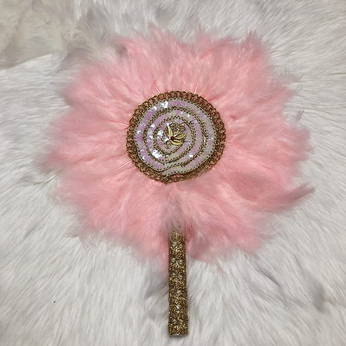 African Custom Wedding Feather Hand Fan for Wedding Handmade Lady Turkey Feather Fan Craft for Wedding Party Bride Hand Held Fan