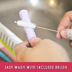 Baby Teething Tubes, Soft Silicone Chew Straw Teething Sticks for Babies 0-18 Months, Infant Toddlers Teether Straws, BPA Free Teething Tube, Multicolored Teething Toys Baby Gift Teethers