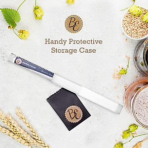 Brewer's Elite Hydrometer - for Home Brew Beer, Wine, Mead and Kombucha - Deluxe Triple Scale Set, Hardcase and Cloth - Specific Gravity ABV Tester