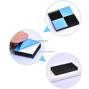 Easycargo 40mm Heatsink Kit 40x40x11mm + 3M8810 Thermal Conductive Adhesive Tape, Cooler Aluminum Heat Sink for Cooling 3D Printer Stepper Motor TEC1-12706 Thermoelectric Peltier Module 40mmx40mmx11mm