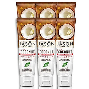 Jason Simply Coconut Whitening Fluoride-Free Toothpaste, Coconut Cream, 4.2 Oz