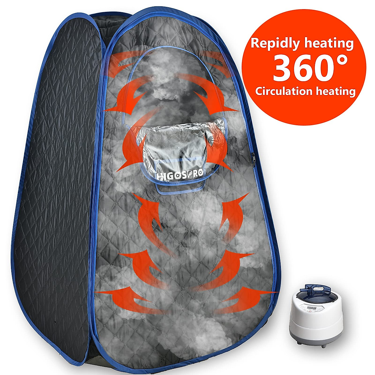 HIGOSPRO 2.6 L Sauna Steamer, Portable Sauna Generator for Sauna, Home SPA Fumigation Steam Machine with Touch Button, Timer Display and Remote Control