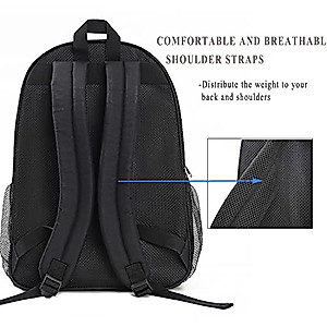 Tyckgin Heavy Duty Mesh Backpack, Lightweight See Through College Mesh Daypack, Semi-transparent Mesh Casual Backpack for Commuting, Swimming, Travel, Beach, Outdoor Sports