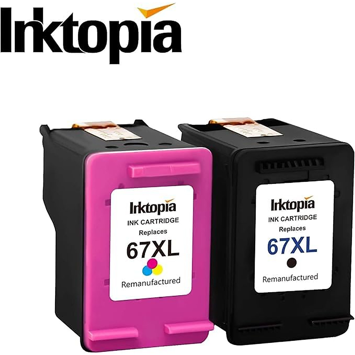 Inktopia Remanufactured Ink Cartridge Replacement for HP 67XL 67 XL for Envy 6055e 6052 6058 Envy Pro 6455e 6452 6458 DeskJet 1255 2732 2752 2755e 4140 4155e Printer (1 Black 1 Tri-Color)