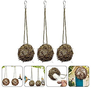 HANABASS 3pcs Bird Chewing Toys Foraging Shredder Toy Parrot Cage Foraging Hanging Toy Bird Grinding Toys for Cockatiel Parrot Small Birds Animal