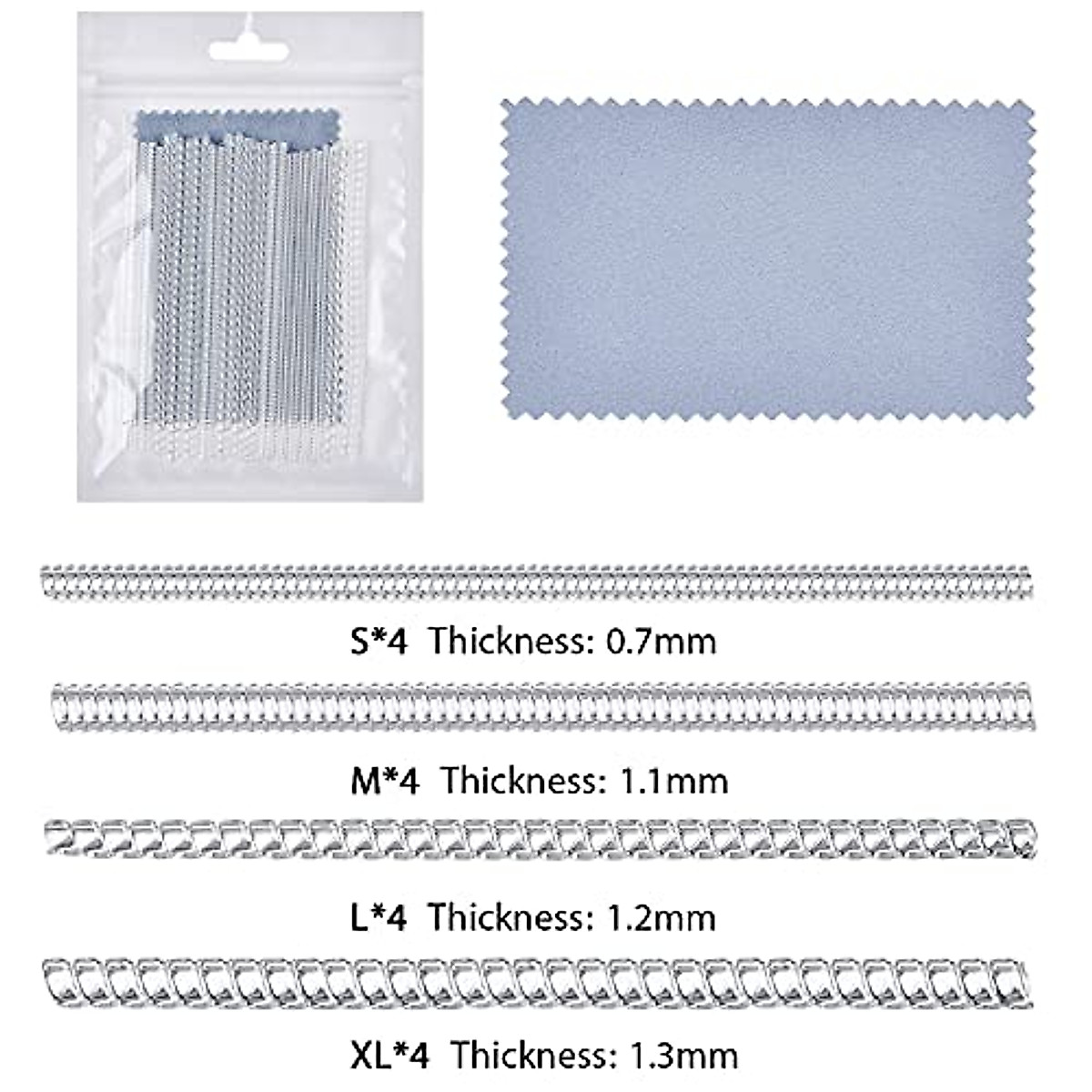 Frienda 16 Pieces Ring Sizer Adjuster for Loose Rings with Silver Polishing Cloth, 4 Sizes