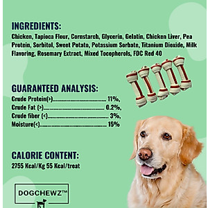DOGCHEWZ™ Rawhide Free Knotted Bone Dog Chew Treats for Small & Medium Dogs - Size 5 inches (5 Count/Bag) - Chicken Flavored - Gluten Free