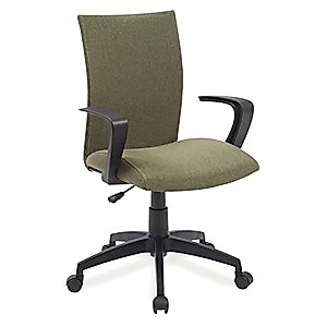 Leick Linen Apostrophe Office Chair with Black Caster Base, Sage Green