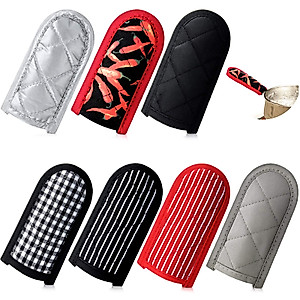 7 Pieces Hot Handle Holders Non-Slip Skillet Pot Holders Heat Resistant Non-Slip Machine Washable Handle Cover for Home Kitchen, BBQ and Baking Supplies