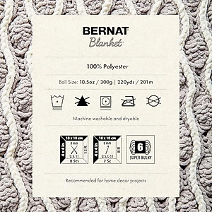 Bernat Blanket Country Blue Yarn - 2 Pack of 300g/10.5oz - Polyester - 6 Super Bulky - 220 Yards - Knitting/Crochet