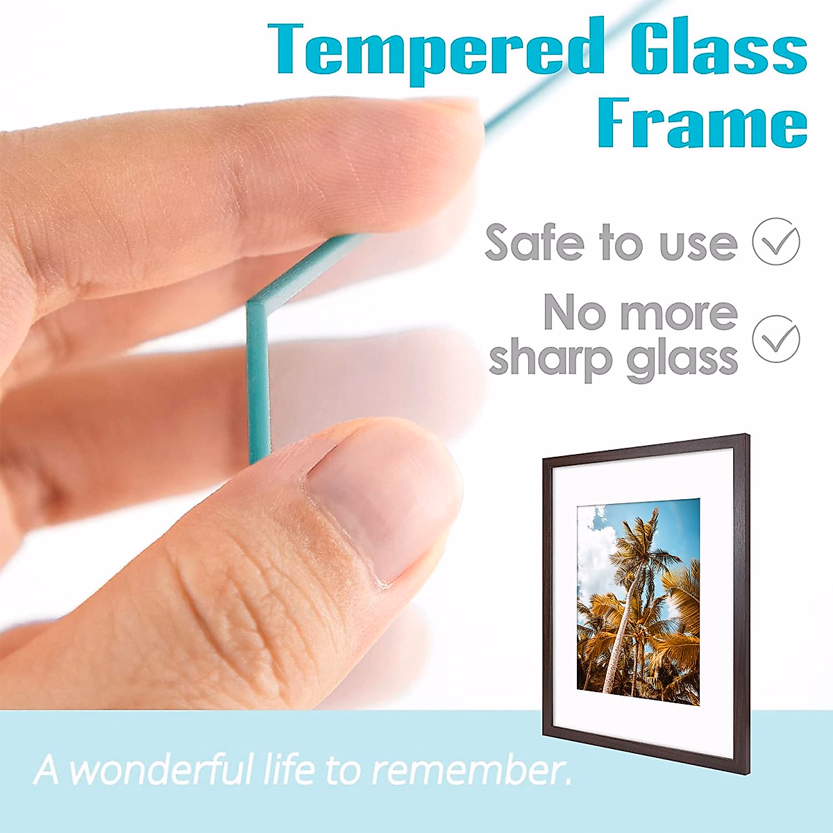 Frametory, 16x20 Picture Frame with Mat for 11x14 Picture- - High Definition Glass Wide Molding - Preinstalled Wall Mounting Hardware (Brown, 2 Pack)