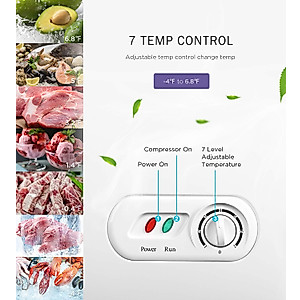 5.0 Cubic Feet Chest Freezer with Removable Basket, from 6.8℉ to -4℉ Free Standing Compact Fridge Freezer for Home/Kitchen/Office/Bar (WHITE)…