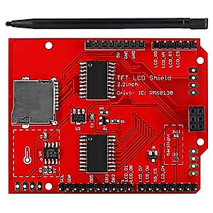 Taidacent RM68130 2.2 Inch TFT LCD Touch Screen Controller Board Screen Expansion Board with Temperature Module and Pen Shield Interface LCD Screen Adapter Board Compatible with UNO R3