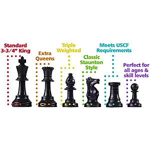Wholesale Chess Heavy Tournament Triple Weighted Chess Pieces with 3 3/4 King