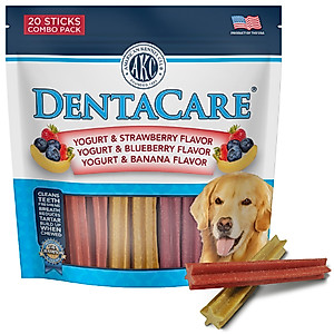 American Kennel Club Dentacare Variety Pack Dog Treats, Includes Yogurt with Strawberry, Yogurt with Blueberry, and Yogurt with Banana, Good for Dog Dental Health, 20 Count