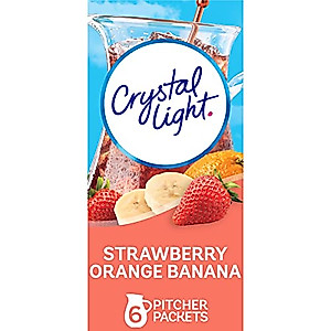 Crystal Light Sugar-Free Strawberry Orange Banana Low Calories Powdered Drink Mix, 72 Count Pitcher Packets