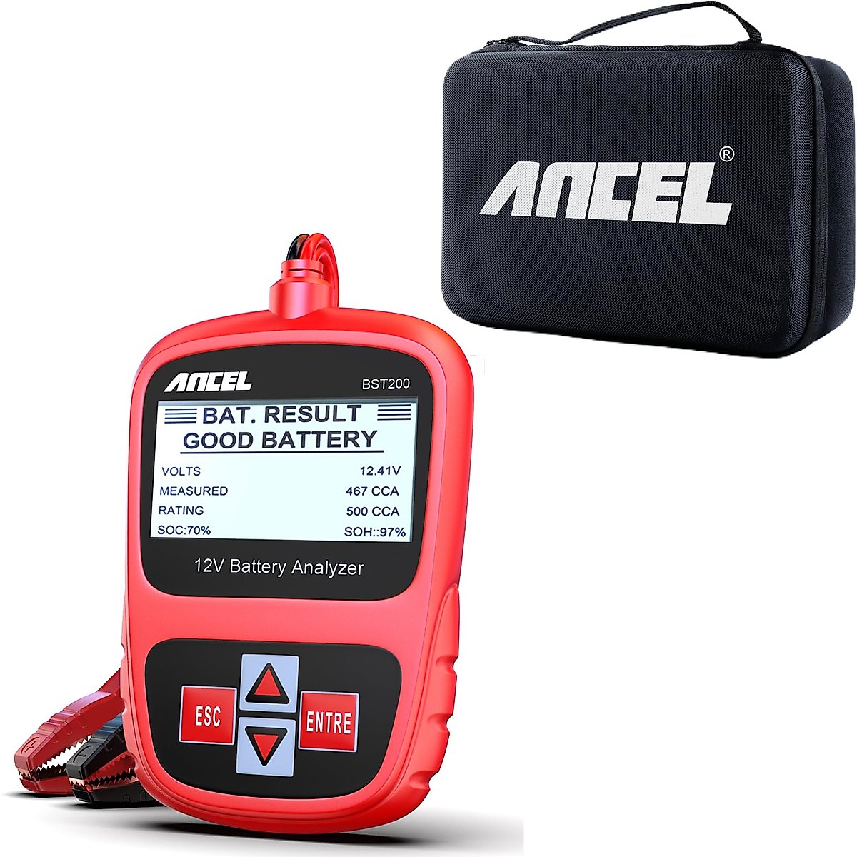 ANCEL BST200 Car Battery Load Tester 12V 100-1100 CCA Automotive Bad Cell Test Tool Digital Analyzer with ANCEL Protective Case Storage Bag