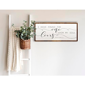 10x20 inches, I Have Found The One Whom my Soul Loves Sign - Bedroom Signs Above the Bed - Bedroom Signs - Bedroom Decor - Signs for Above Bed - Song of Solomon Sign - Master Bedroom Wall