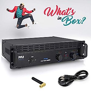 Pyle Professional Audio Bluetooth Power Amplifier - 2-Channel Rack Mount Bridgeable, LED Indicators, Shockproof Binding Posts, Cooling Fans 1000 Watt - Pyle PTA1000