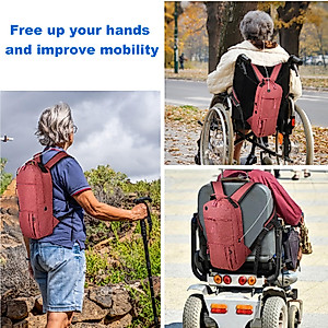 iGuerburn Small Oxygen Tank Backpack for Size M2, A/M4, ML6, B/M6, M7, C/M9, Portable Oxygen Backpack Cylinder Bag O2 Tank Carrier Holder for Travel (Not for Size D Tanks) - Red