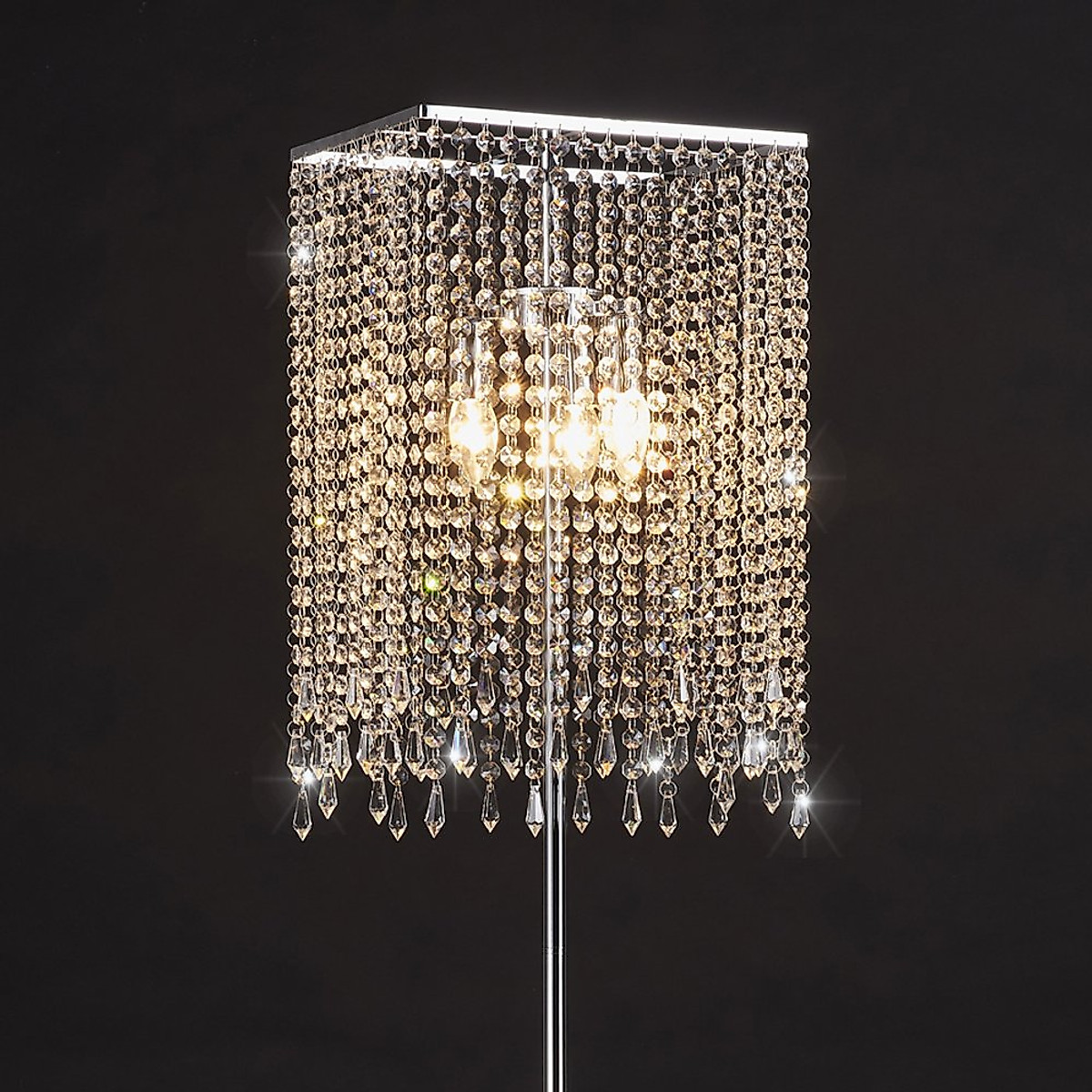 GDLMA Floor Lamp, Crystal Lava Lamp, Raindrop Standing Light for Bedroom, Living Room or Gift Silver