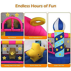 Inflatable Castle Activity Air Bounce House Bounce Room, Cloth 840D Jumping Surface, Outdoor Family Playground Garden Ch