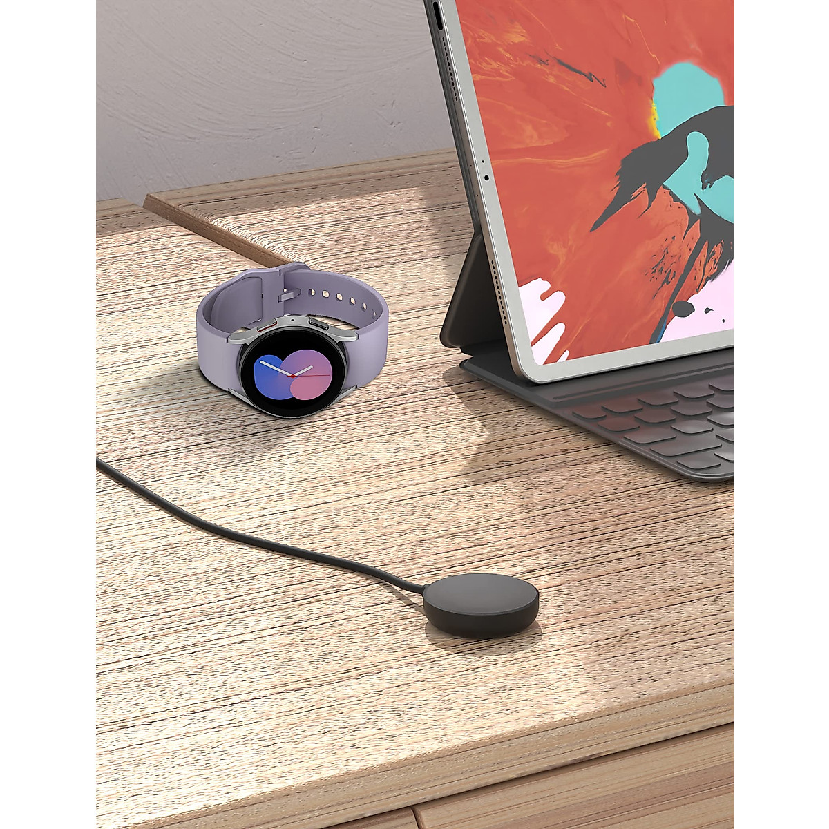 Sinoacc Charger for Samsung Galaxy Watch 7/6/6 Classic/5/5 Pro/4/4 Classic/3/Active 2/Active 1/Ultra/Fe Galaxy Watch Charger 3.3Ft USB Magnetic Wireless Charging Cable Cord for Samsung Galaxy Watch