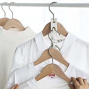 4Pcs Plastic Clothes Hanger Connector Hooks Hanging Display Hook Clothes Closet Space Saver Organizer for Space Saving Retail Store Display Home Use, White
