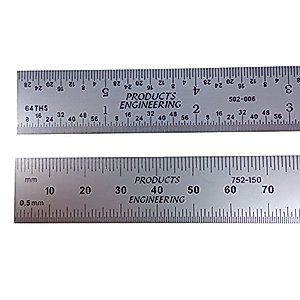 PEC 262-012 300mm English/Metric Rigid Steel Rule