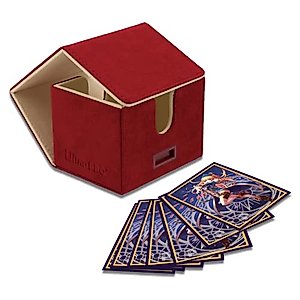 Ultra Pro - Vivid Alcove Edge Deck Box (Red) - Protect and Store up to 100 Double Sleeves Standard Size Cards, Perfect for Sports Cards, Gaming Cards & Collectible Trading Cards