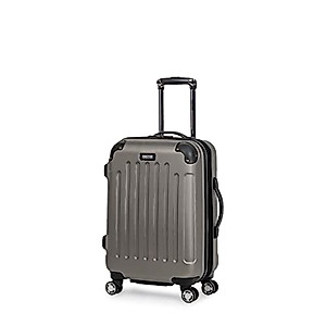 Kenneth Cole REACTION Renegade Luggage Expandable 8-Wheel Spinner Lightweight Hardside Suitcase, Silver, 20-Inch Carry On