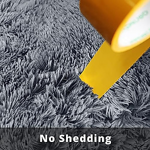 ROCYJULIN Area Rug for Living Room, Area Rugs 8x10 Fluffy Rugs for Bedroom, Non Slip Carpet for Dorm Room, Shag Rug for Playroom, Fuzzy Rug for Kids Room, Large Dark Grey Gray Rug