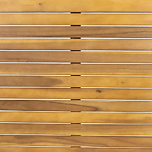 Christopher Knight Home Ashley Outdoor 7 Piece Acacia Wood Dining, Teak and Dark Gray