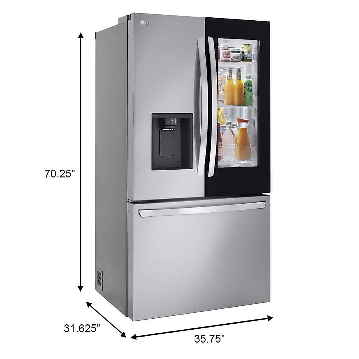 LG LRFOC2606S 26 Cu. Ft. Stainless Counter Depth French Door Refrigerator