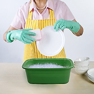 Yuright Small Wash Basin Pan, 14" x 11" x 5.12", Set of 4(12 Quart)