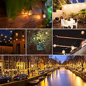 Konictom 25 Pack G40 Clear Globe Light Bulbs, 1.5 Inch Night Light Replacement Bulbs for Indoor Outdoor Patio Decor, C7 Candelabra Socket Base, 5W