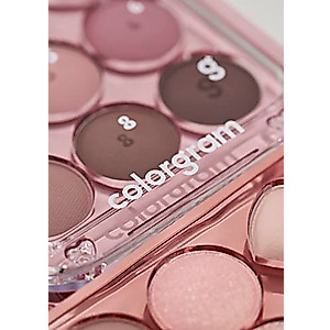 COLORGRAM Pin Point Eyeshadow Palette 02 Pink+Mauve= | Eyeshadow Palette for Daily makeup, Ultra-Blendable, Matte, Glitter, Shimmer Shades