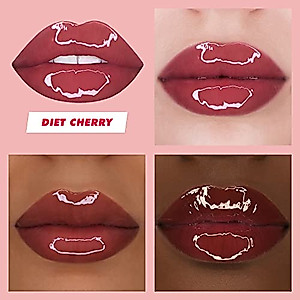 Lime Crime Wet Cherry Lip Gloss, Diet Cherry (Deep Berry) - Cherry Scented Lightweight, Plumping & Comfortable Ultra Glossy Sheen That Won't Stick - Long Lasting & Non-Sticky - Vegan Makeup
