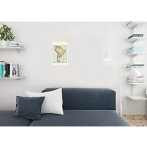 South America 19th Century Antique Style Map Travel World Map with Cities in Detail Map Posters for Wall Map Art Wall Decor Geographical Illustration Travel Cool Wall Decor Art Print Poster 12x18