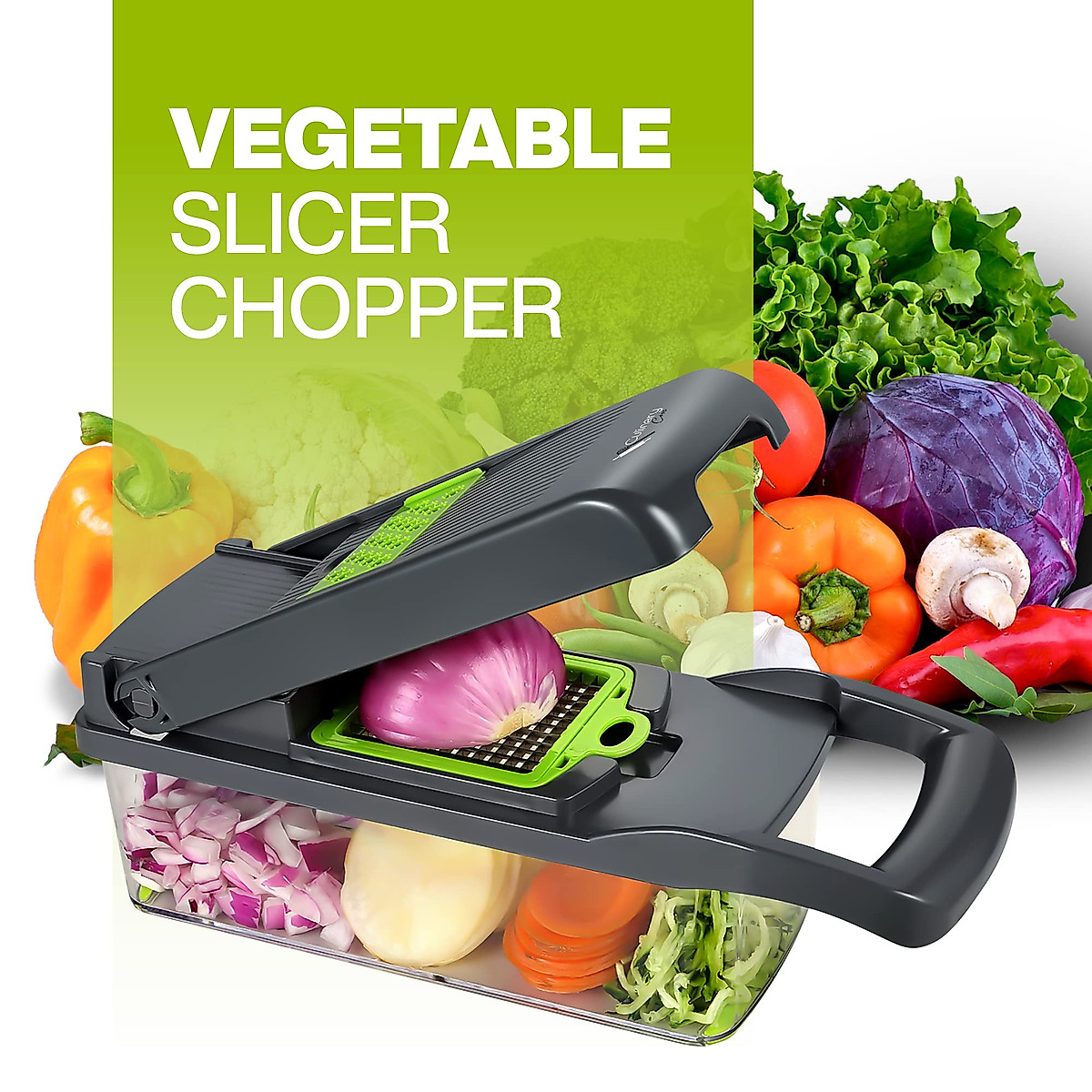 Culinary Cove 10 in 1 Vegetable Chopper, 8 Blade, Food Chopper, Pro Onion Chopper, Mandolin Food Slicer, Veggie Chopper, Vegetable Chopper with Container, Chopper Vegetable Cutter