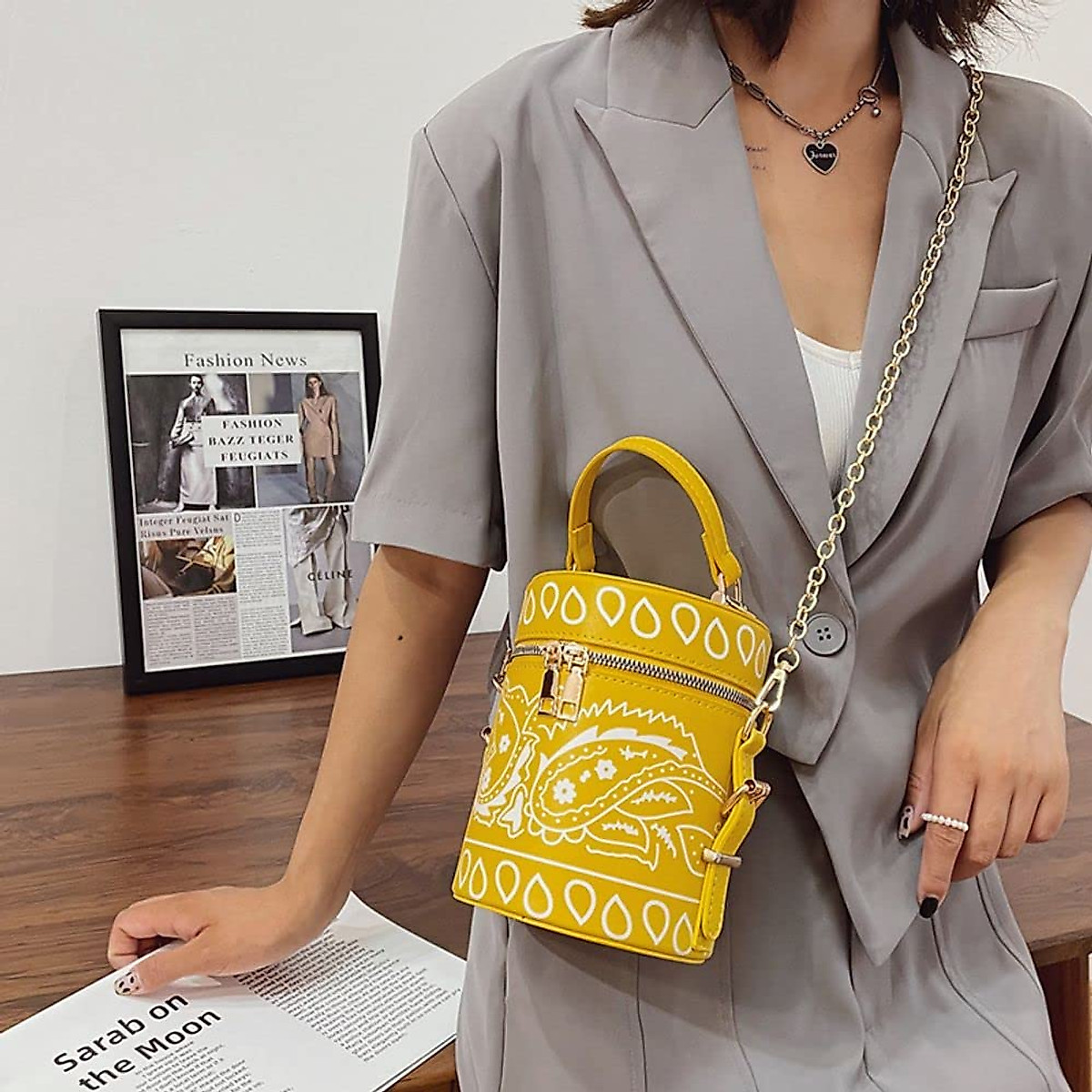 BVWEY Ethnic Style Bucket Bags Women's Crossbody Shoulder Bags Summer Beach Handbag