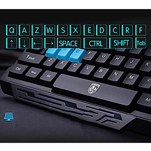 Keyboard Mouse Combos,Soke-Six Waterproof Multimedia 2.4GHz Wireless Gaming Keyboard with USB Cordless Ergonomic Mouse DPI Control For Desktop PC Laptop(Black)
