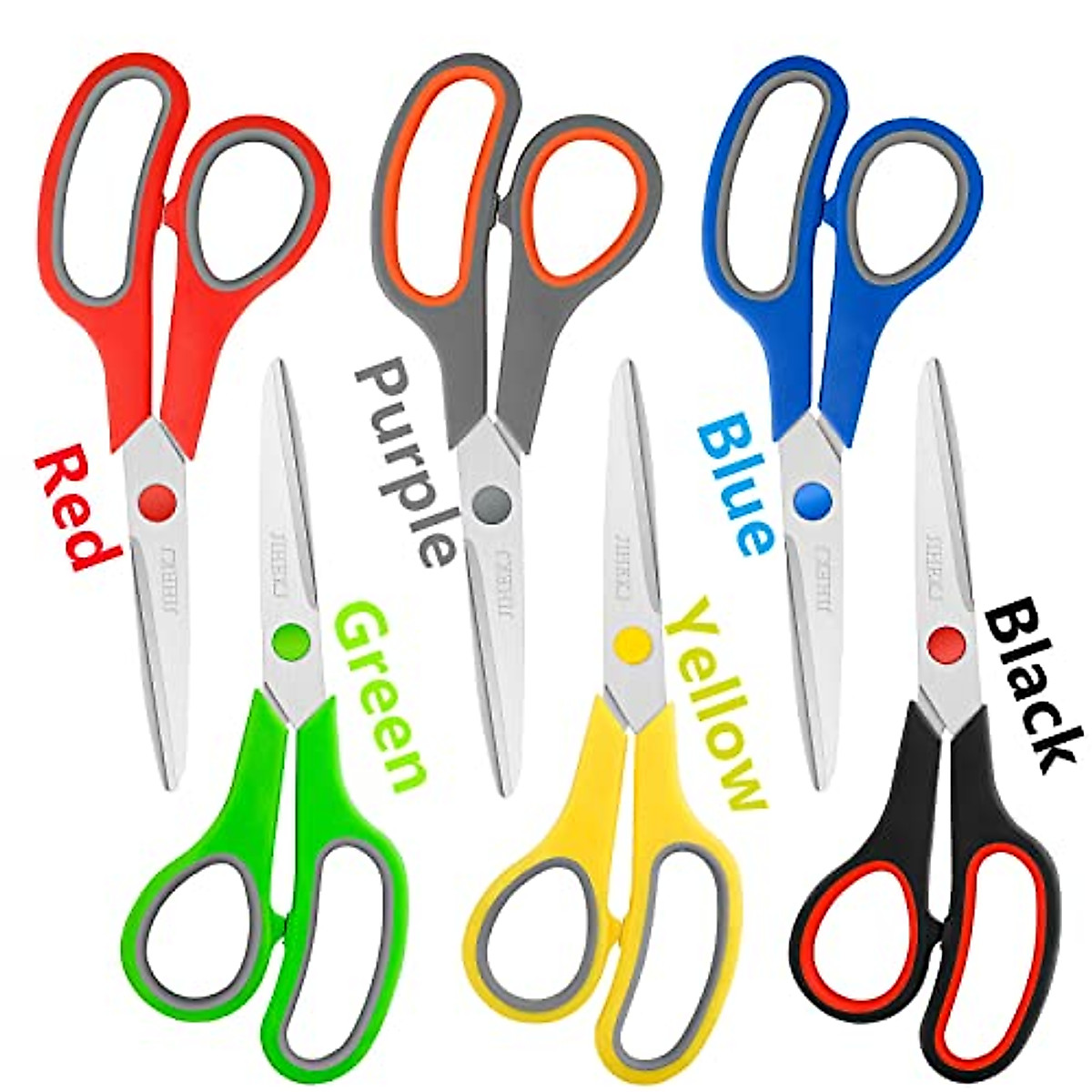 Scissors Bulk 30-Pack, All Purpose Scissors Stainless Steel Sharp Scissors for Office Home General Use Craft Supplies, High/Middle School Classroom Class Older Kids Scissor Set, Right/Left Handed