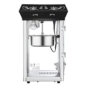 6127 Great Northern Popcorn Black GNP-800 All-Star Popcorn Popper Machine & Cart, 8oz