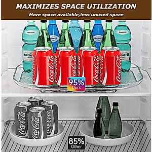 Lazy Susan Turntable Organizer for Refrigerator, Clear Rectangular Fridge Organizer Storage, Lazy Susan for Cabinet, Table, Pantry, Kitchen, Countertop(Size:15.67 x 11.73 x 1.26 inches)