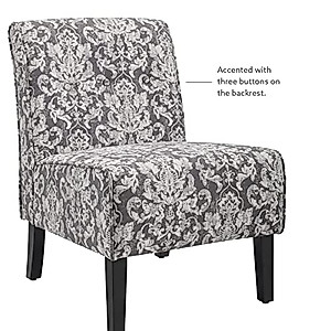 Linon Coco Accent Chair, Gray Damask