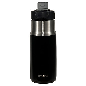 COOL GEAR 25 oz Stainless Steel TRAVERSE Bottle with Sipper Lid - Black