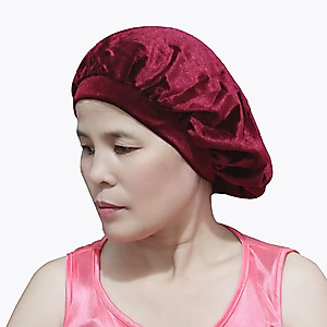 Velvet Durag and Bonnet Set,Durags for Men,Matching Bonnets and Durags,Long Tail Do Rag Women Sleeping Cap