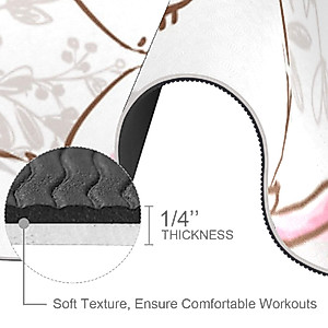 Rabbit Bunny Yoga Mat Thick Non Slip Yoga Mats for Women&Girls Exercise Mat Soft Pilates Mats
