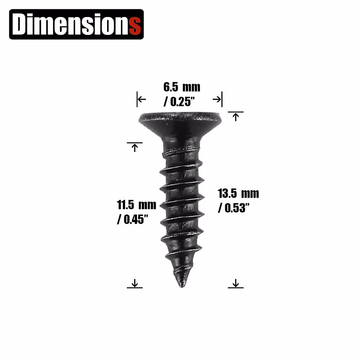 JQK #6 x 1/2" Black Screw, Flat Head Phillips Wood Screw 18-8 S/S Electroplating Black Stainless Steel, #6 x 1/2-Inch, 100-Piece, SB3514-P100